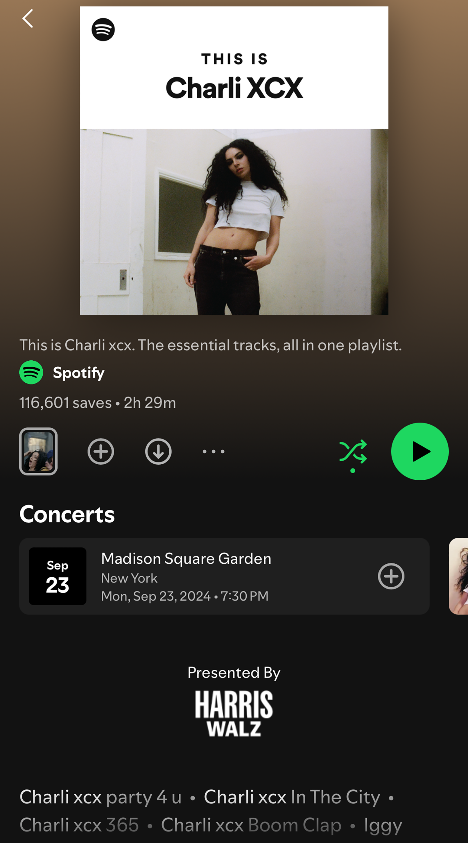 Kamala Harris Presidential Campaign Sponsors Charli XCX’s Spotify ...